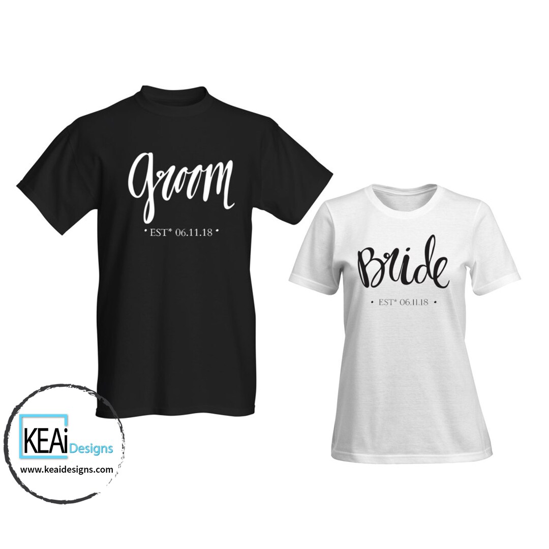 Matching T-shirts for BRIDE and GROOM // Bride and Groom T-shirts ...