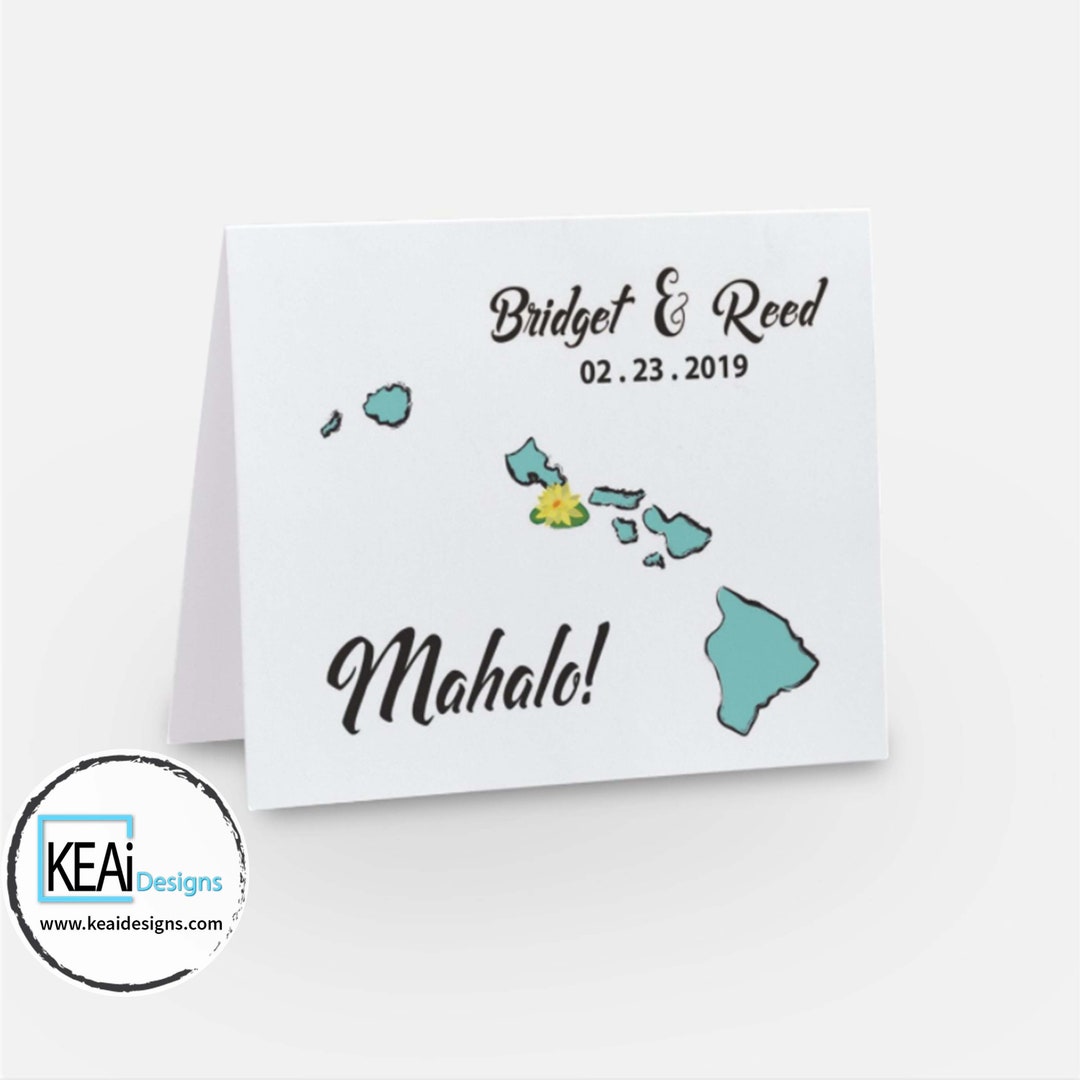 Hawaii Map Aloha Card // Aloha Card // Hawaii Map Welcome Card ...