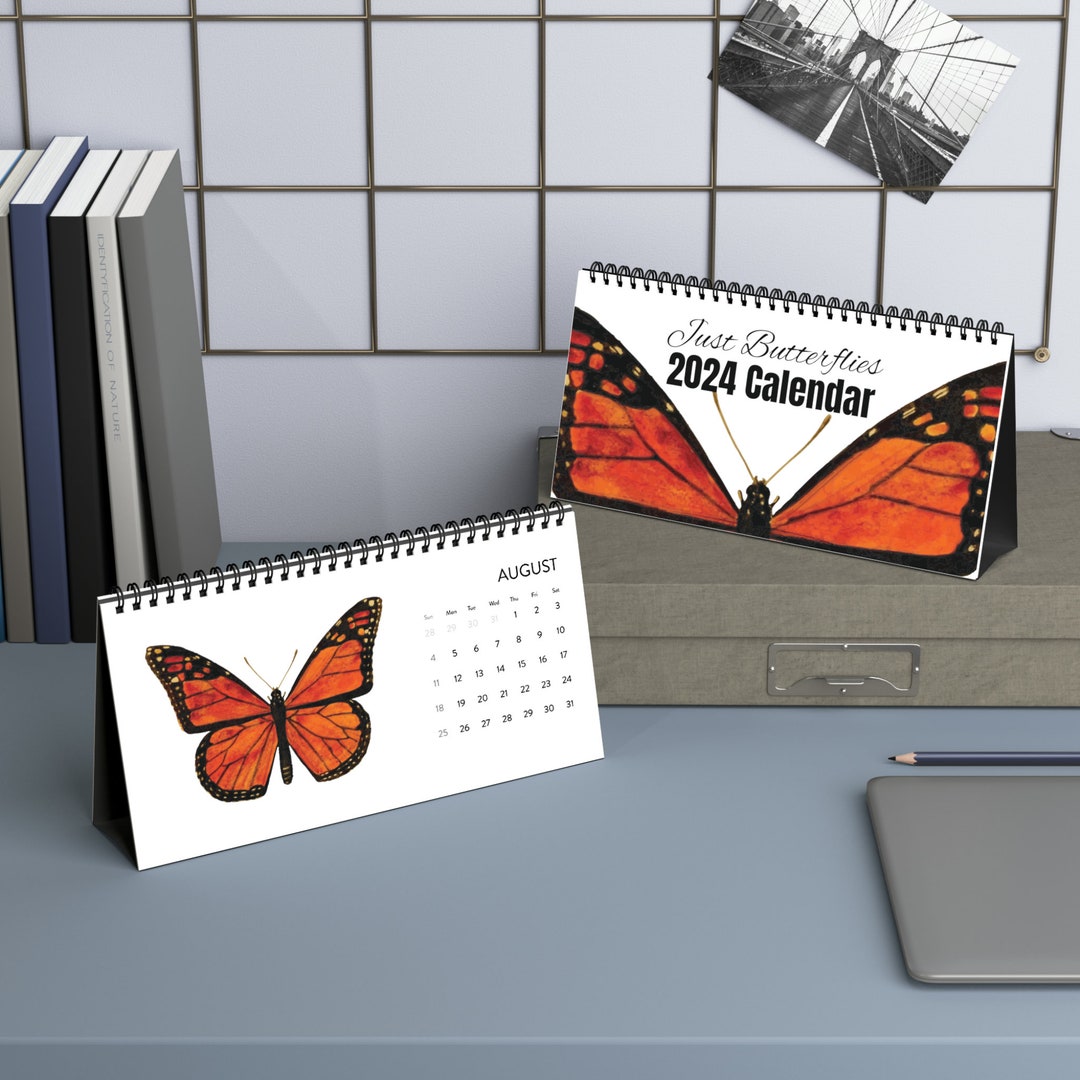Calendar 2024 Desktop Calendar Butterfly Calendar of Butterflies - Etsy