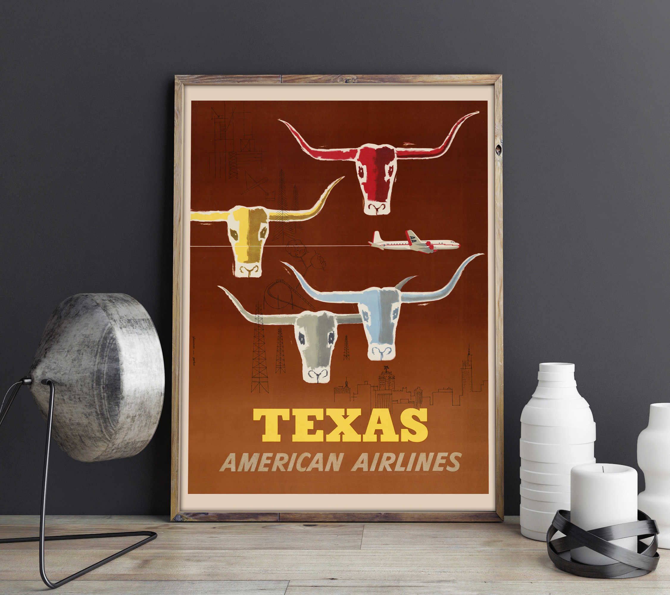 Vintage Texas Travel Poster Texas Longhorns Vintage Texas - Etsy