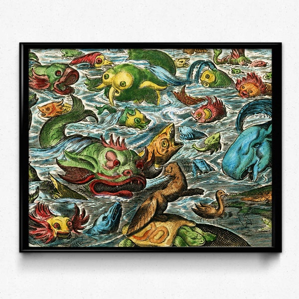 Sea Monster Print - Etsy