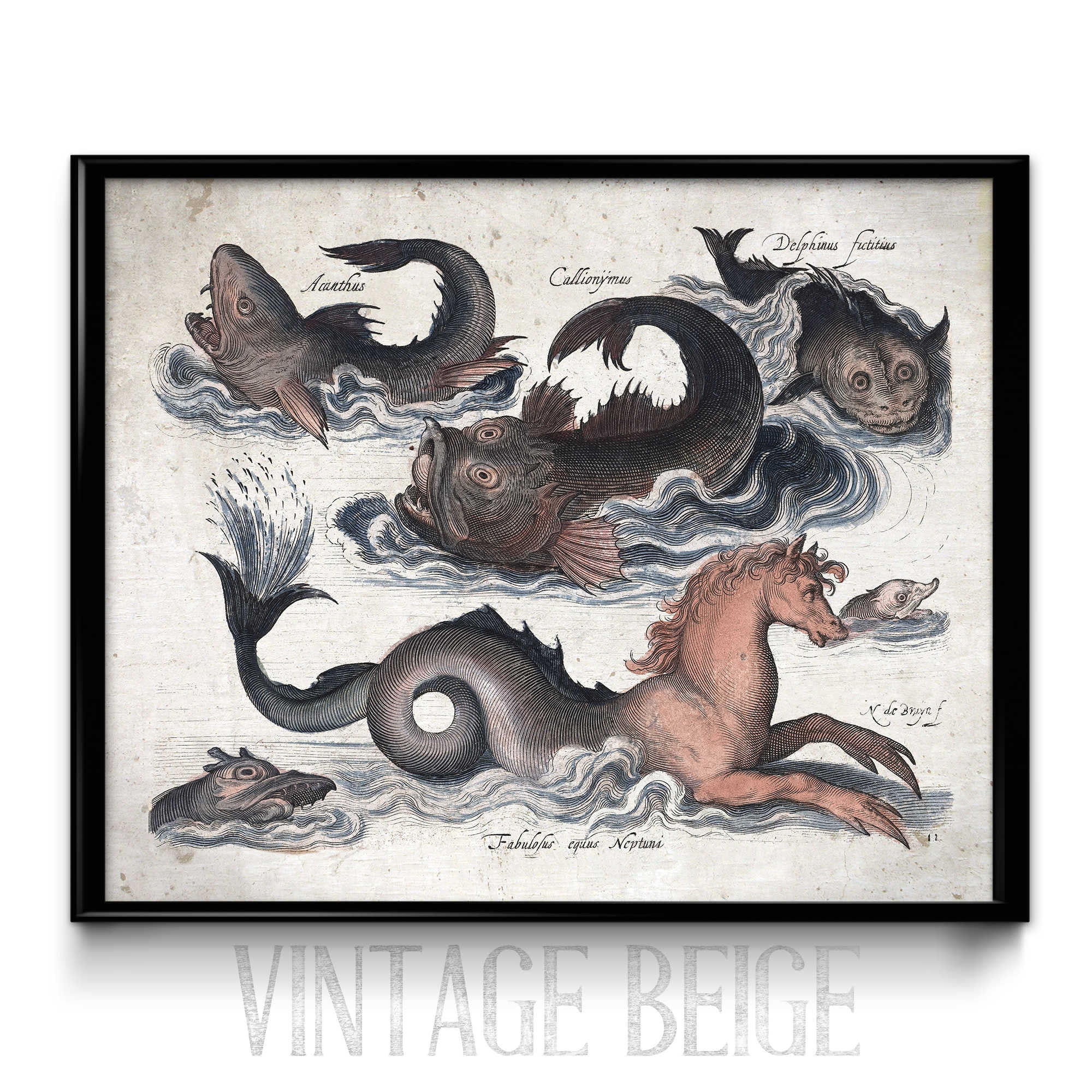 Vintage Sea Monster Art
