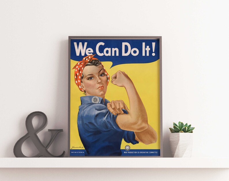 Rosie The Riveter Vintage Print We Can Do It World War 2 | Etsy