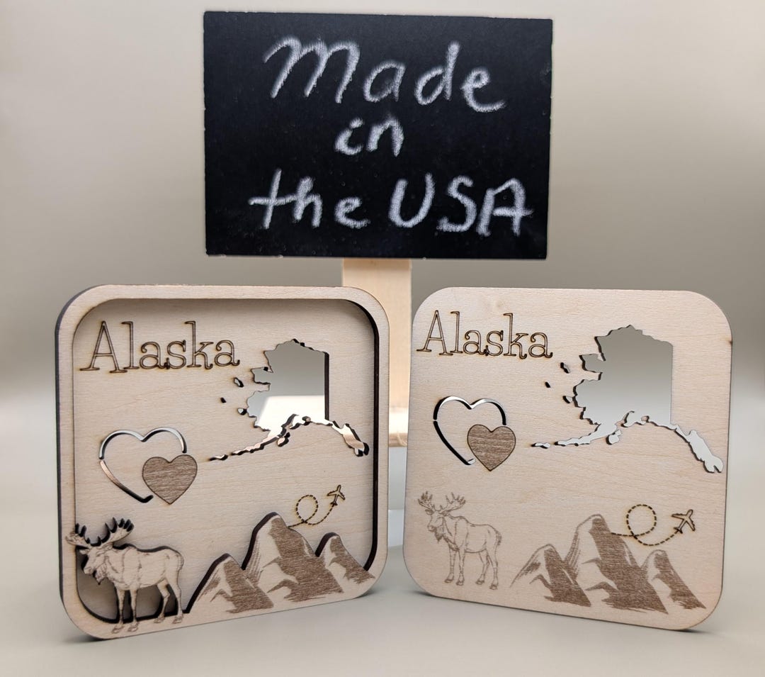 Alaska, USA Laser-cut Wood Fridge Magnet – Unique, Thoughtful, and ...