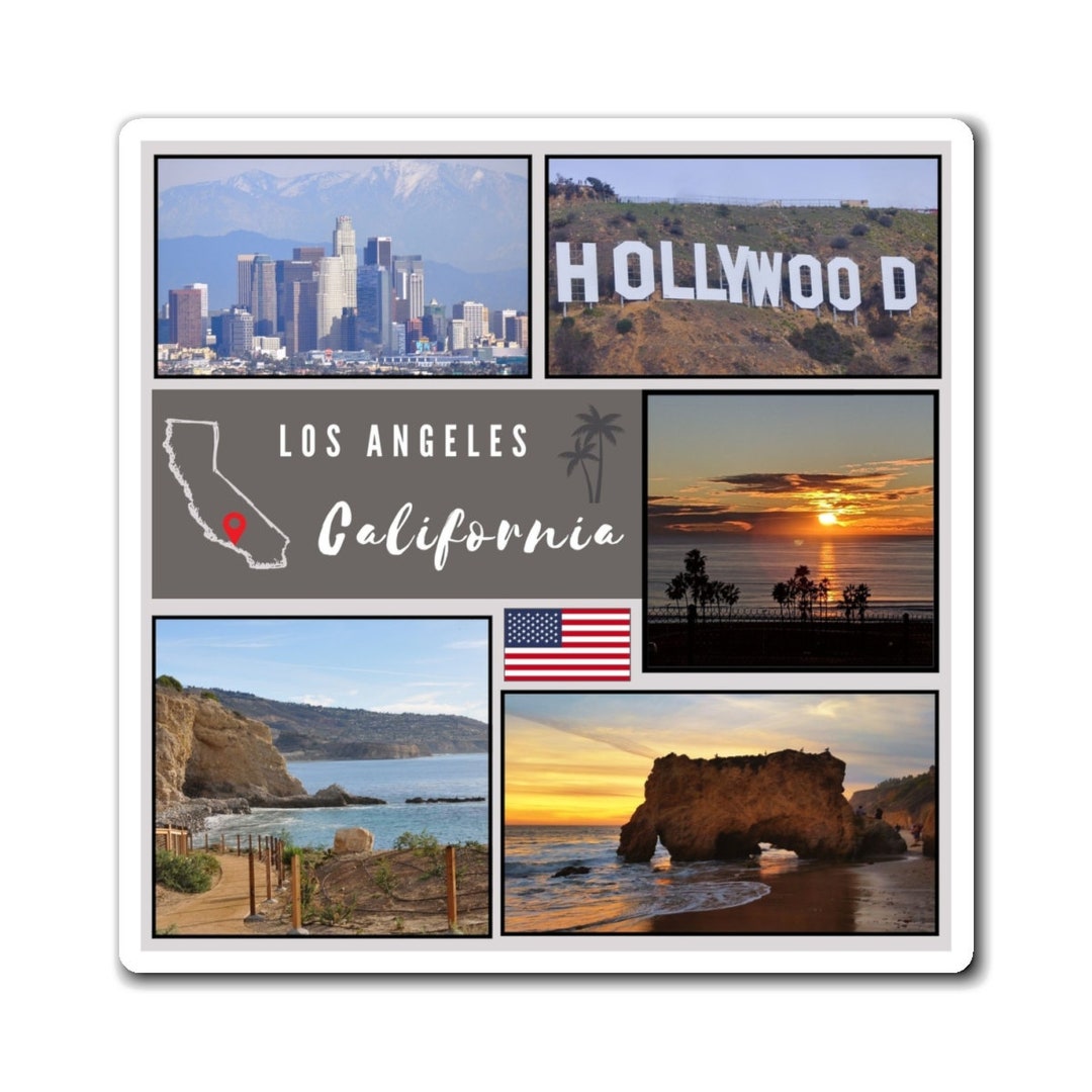 Los Angeles Skyline Fridge Magnet, LA Souvenir - Etsy