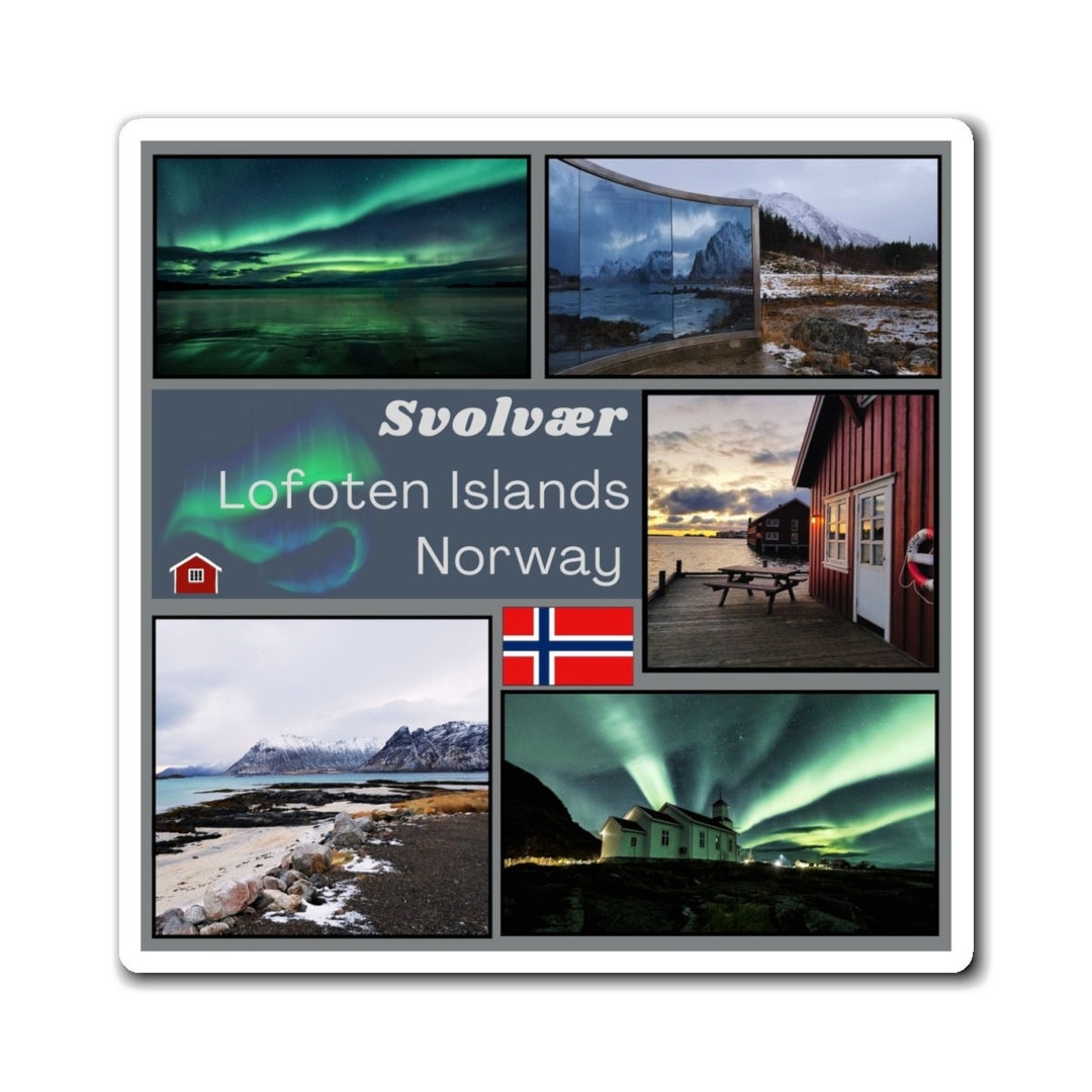 Norway Northern Lights & Winter Wonderland Fridge Magnet - Perfect Gift ...