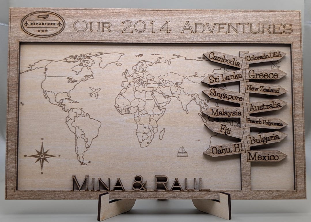Personalized Laser-cut Wood Map Frame – Travel Destination Gift - Etsy