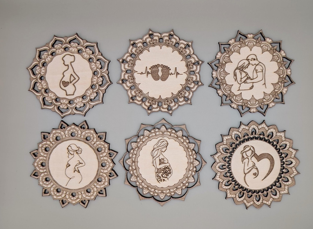 Intricate Custom Pregnancy Wood Mandala Fridge Magnet, Spiritual Decor ...