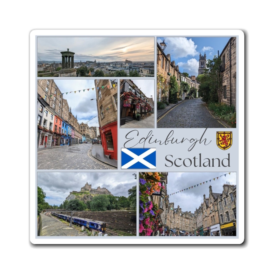 Edinburgh Scotland Travel Magnet, Iconic Skyline Souvenir - Etsy