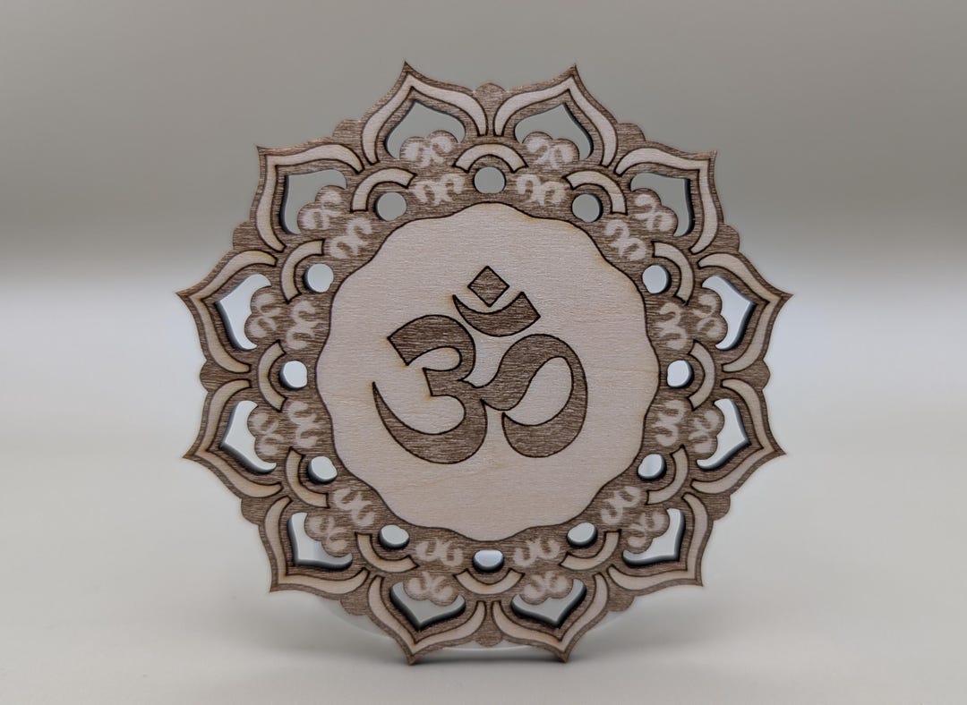 Laser-cut Wood Mandala Ohm Fridge Magnet: Spiritual Decor - Etsy