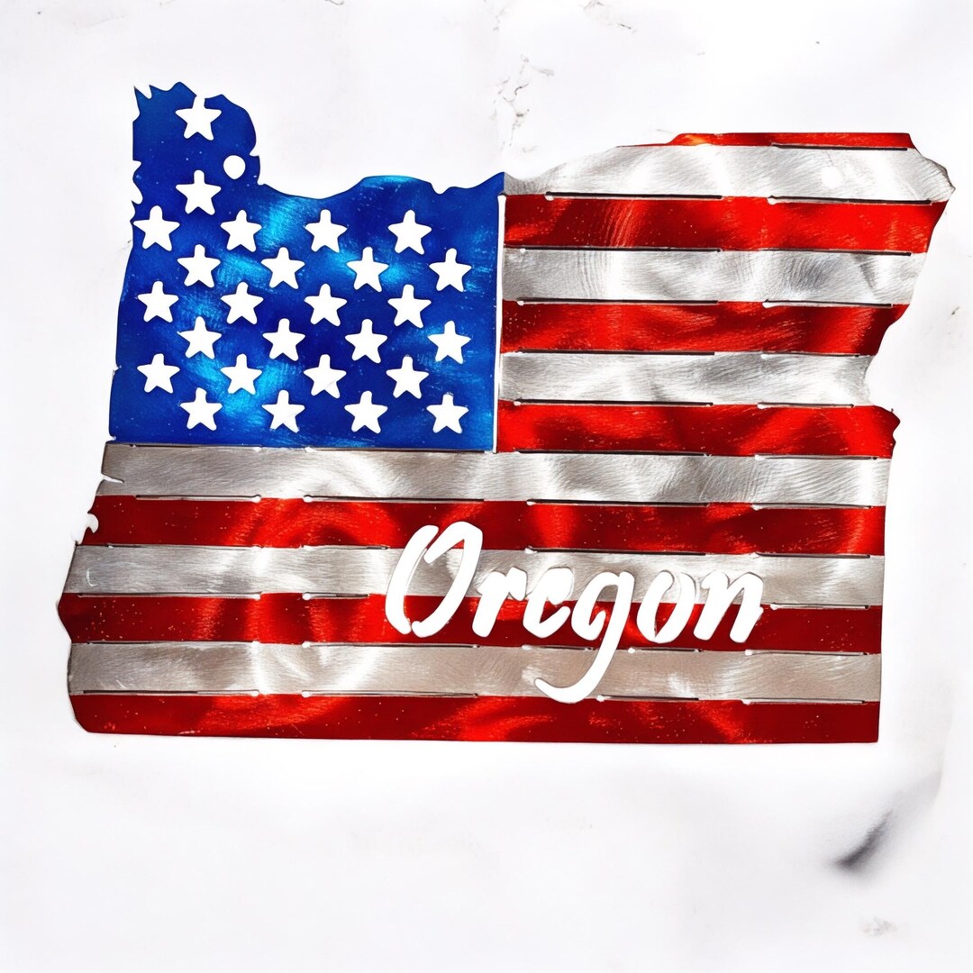 Oregon “state” Shape American Flag - Etsy
