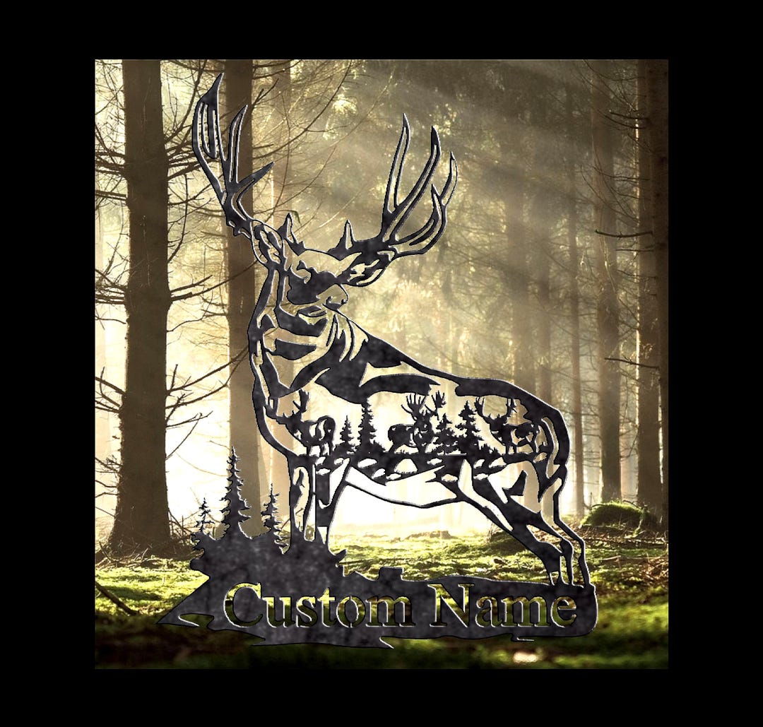 Elegant, Rustic, Mule Deer, Deer, Muley, Customizable, Personalize ...