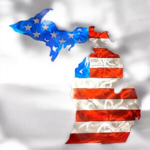 Michigan state Outline American Flag - Etsy
