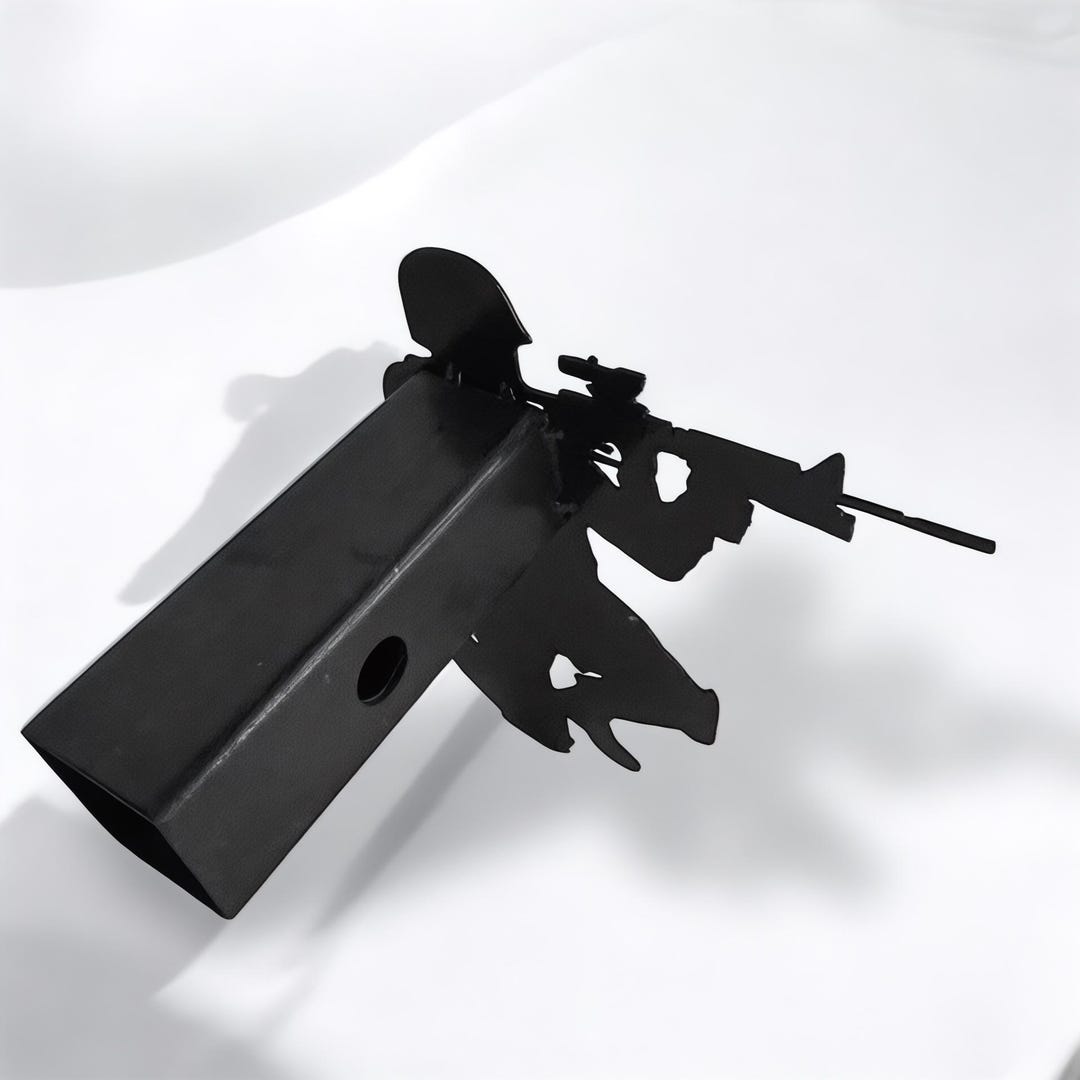 Crouched Rifleman Hitch Plug - Tactical Hitch Plug - Truck Hitch Cover ...