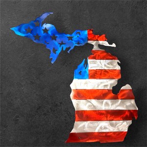 Michigan “state” Outline American Flag - Etsy