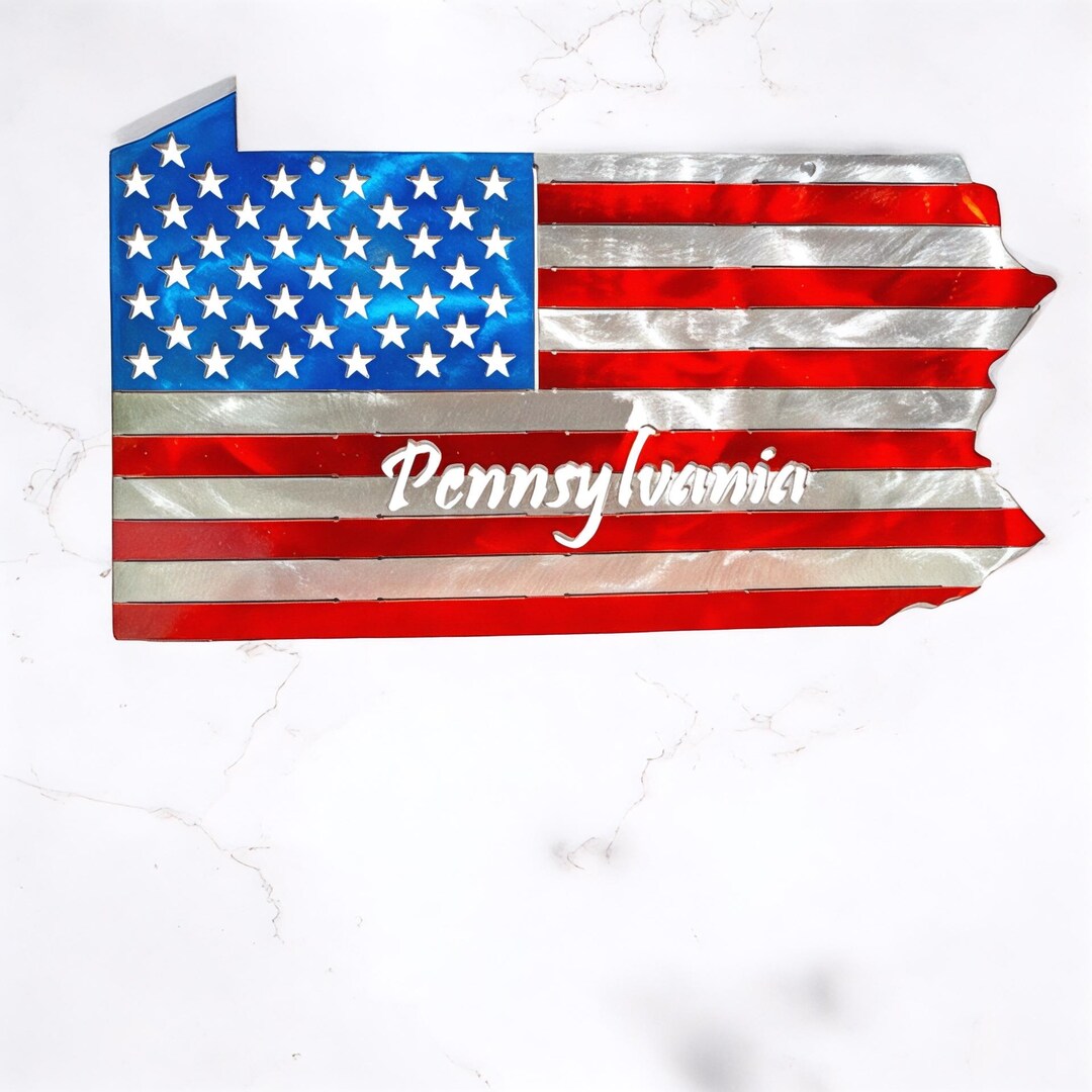 Pennsylvania “state” Shape American Flag - Etsy