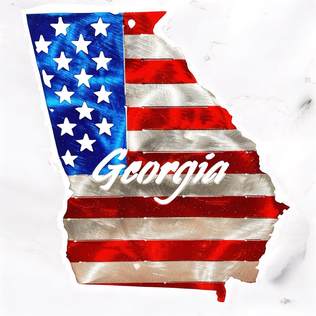 Georgia “state” Shape American Flag - Etsy