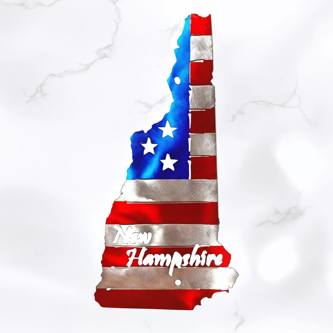 New Hampshire “state” Shape American Flag - Etsy