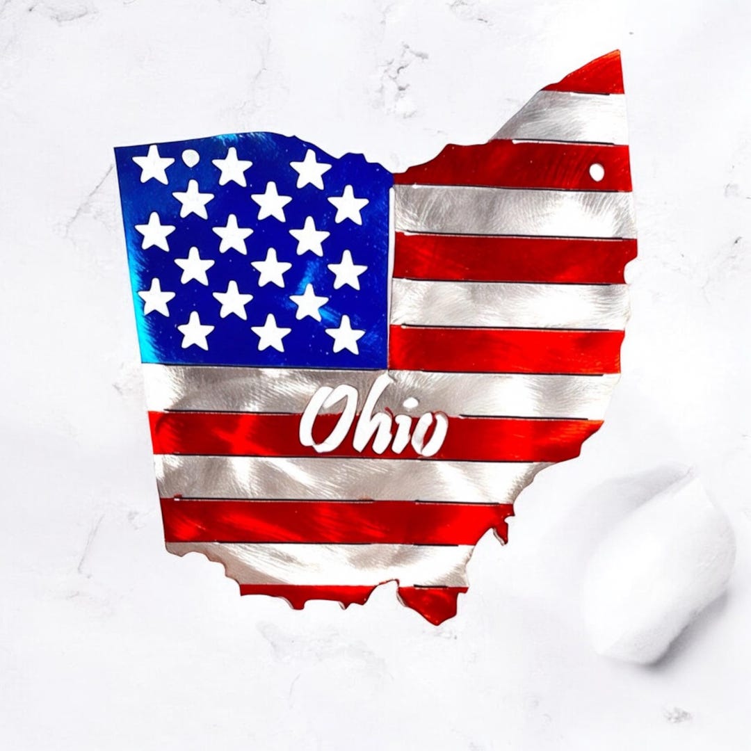 Ohio “state” Shape American Flag - Etsy