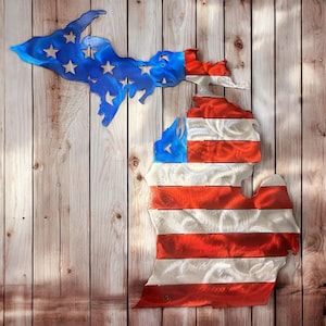 Michigan “state” Outline American Flag - Etsy