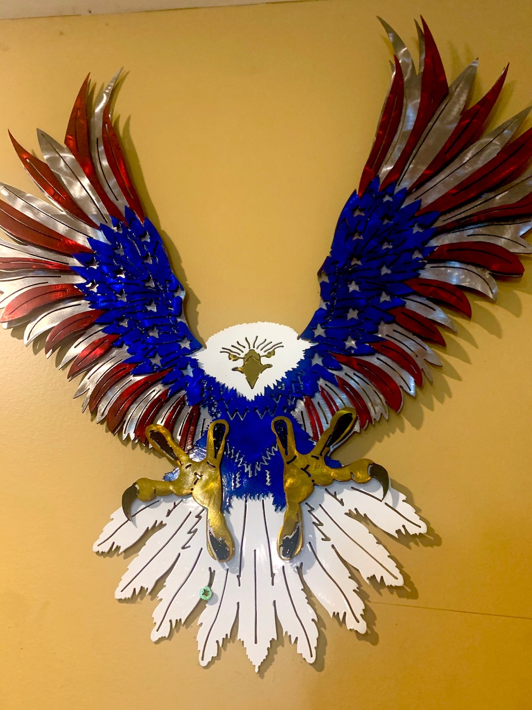 Eagle Wall Art, American Flag Metal Sign,gift for Him Home Decor, Eagle ...