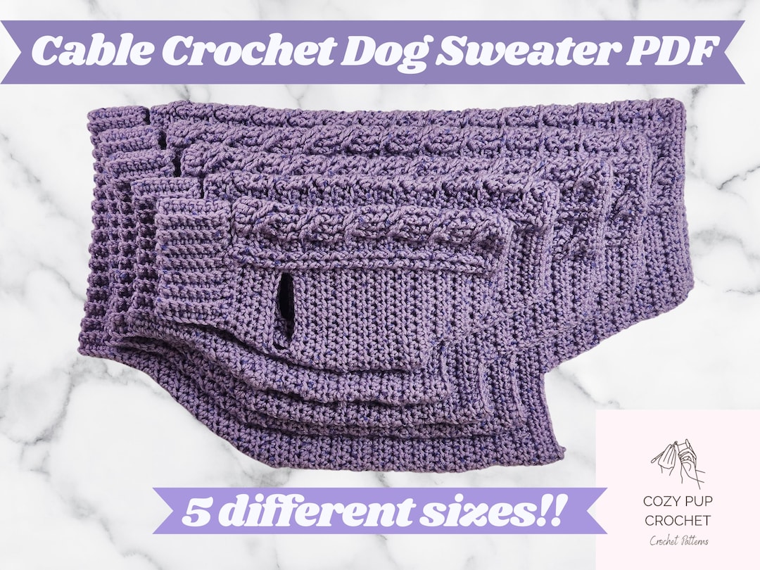 Jax Cable Crochet Dog Sweater - Etsy