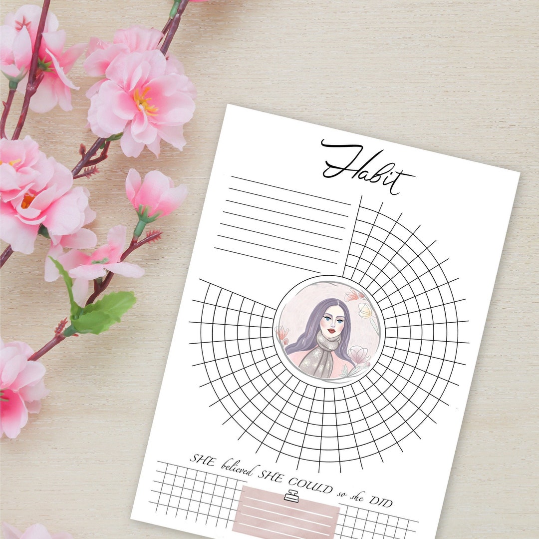 VIOLET Habit Tracker Printable, Circle Tracker, Goal Planner, A4 and A5 ...