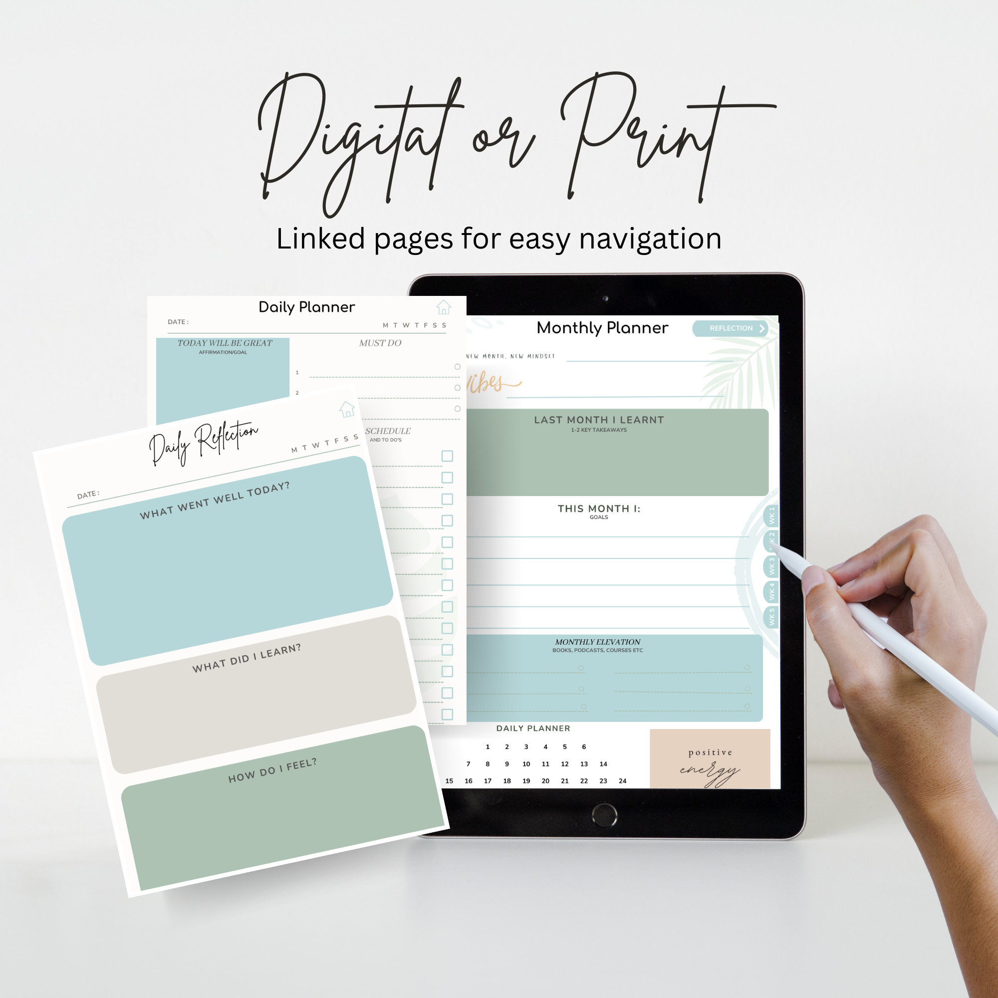 Tropical Digital Planner: Monthly, Weekly, Daily (printable PDF) - Etsy
