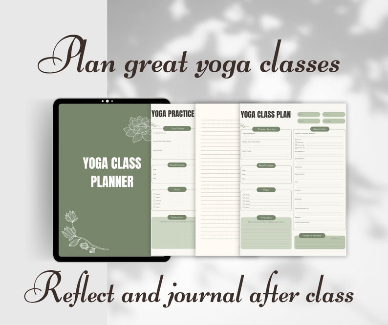 Printable Yoga Class Planner & Journal (PDF Download) - Etsy