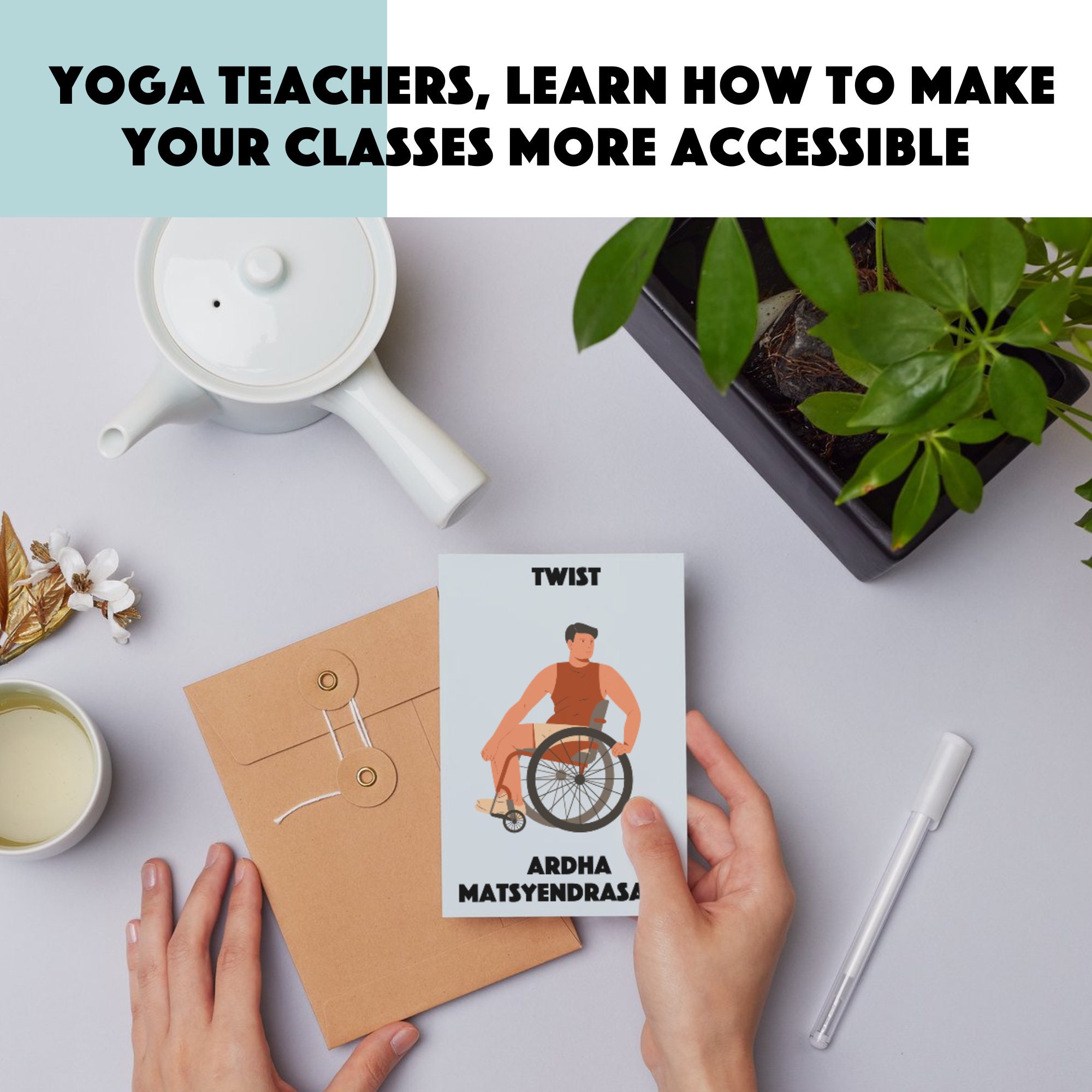 Chair Yoga Flashcards: 25 Printable Poses, PLR/MRR (PDF, Canva Template ...