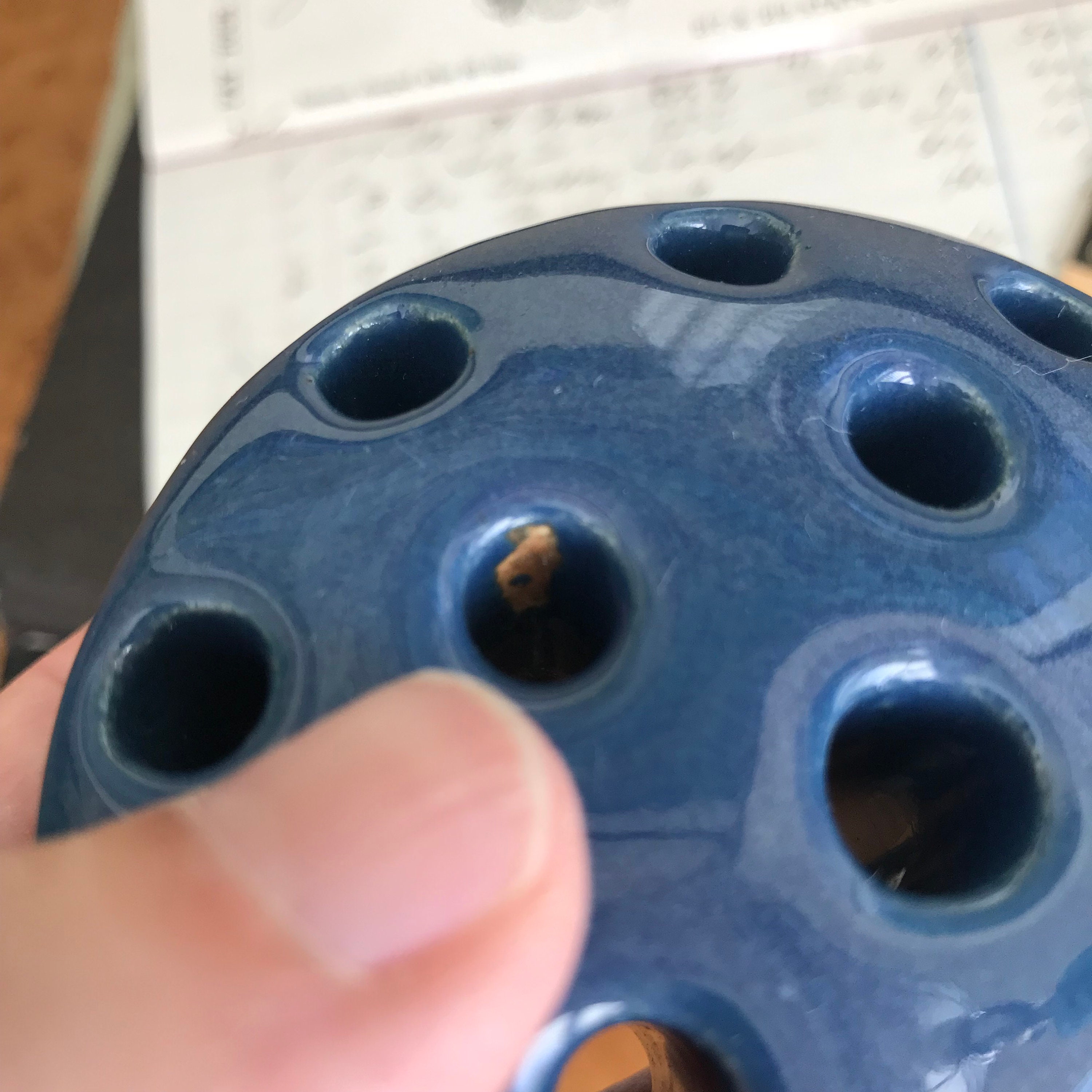 Large Blue Pottery Flower Frog Vintage Arts & Crafts Style - Etsy