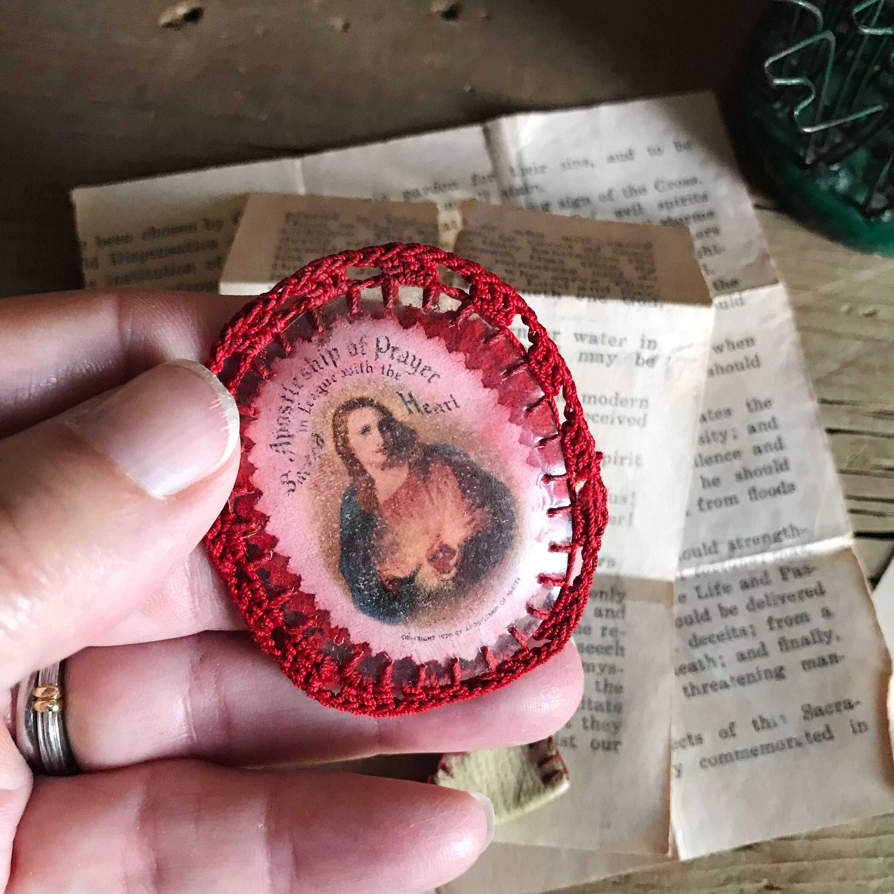 Vintage Pocket Reliquary in Leather Case, Religious Catholic Relic ...