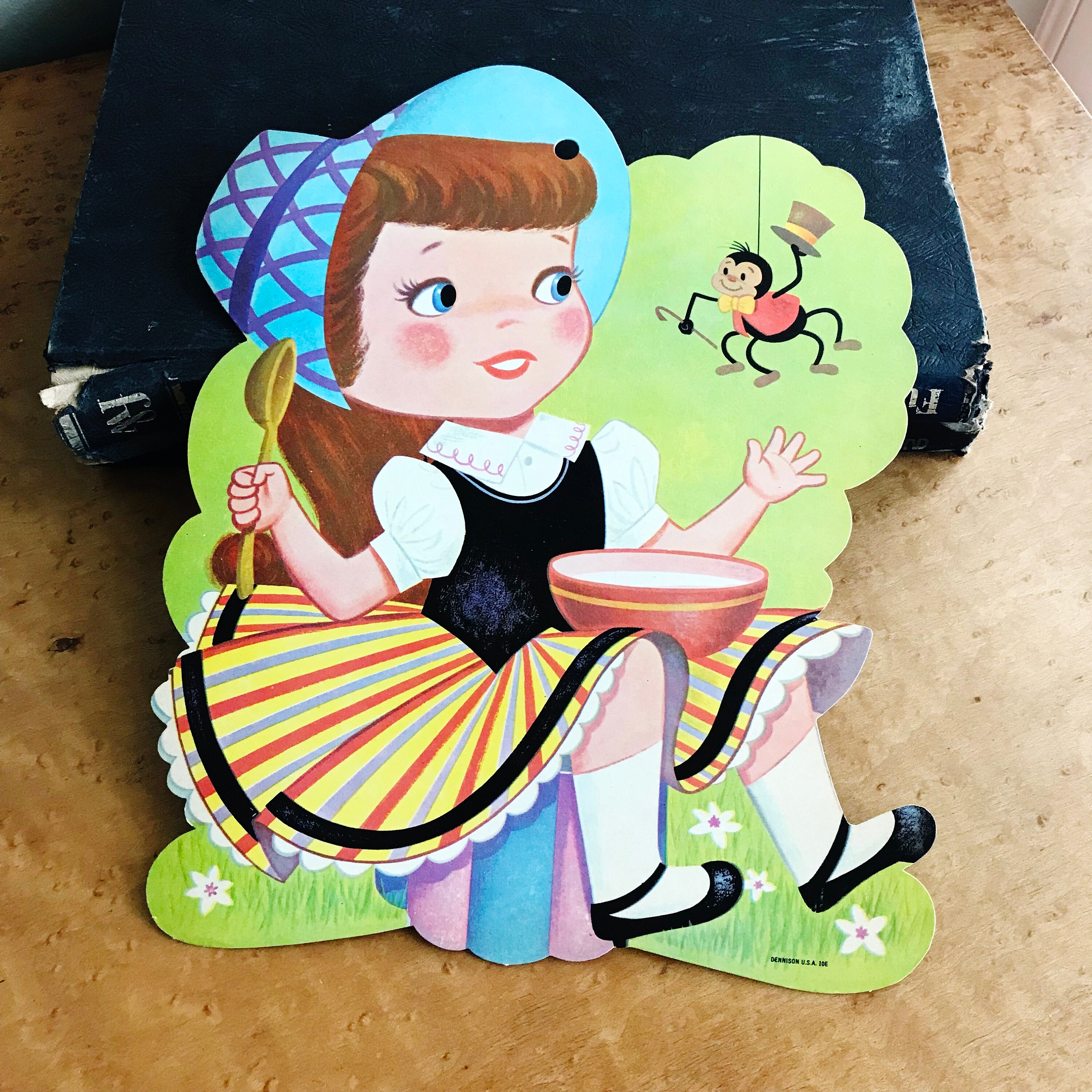 Vintage Dennison Cardboard Die Cut Little Miss Muffet - Etsy