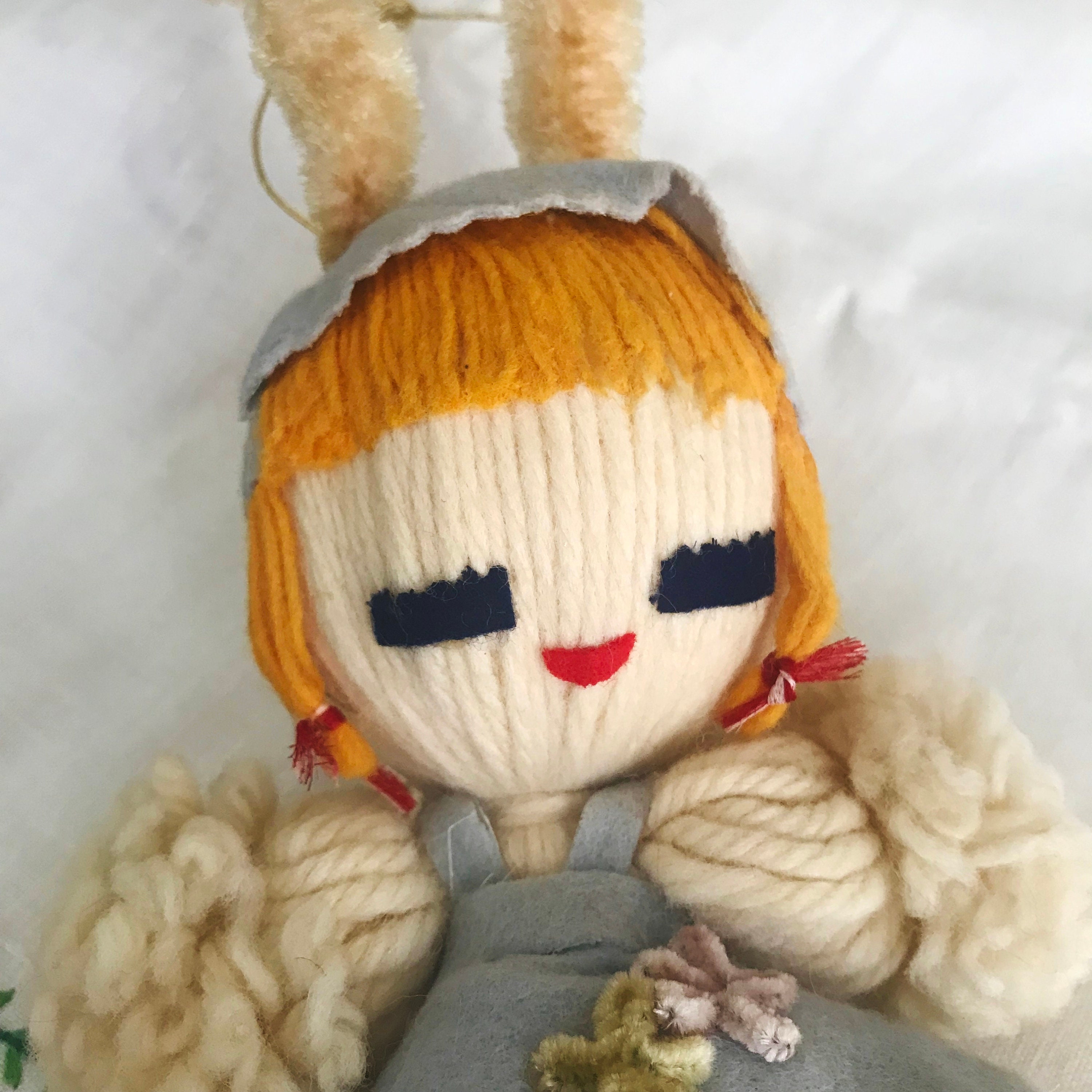 Vintage Yarn Doll, Pixie Girl Bunny, Easter Rabbit, Made in Japan Tag ...