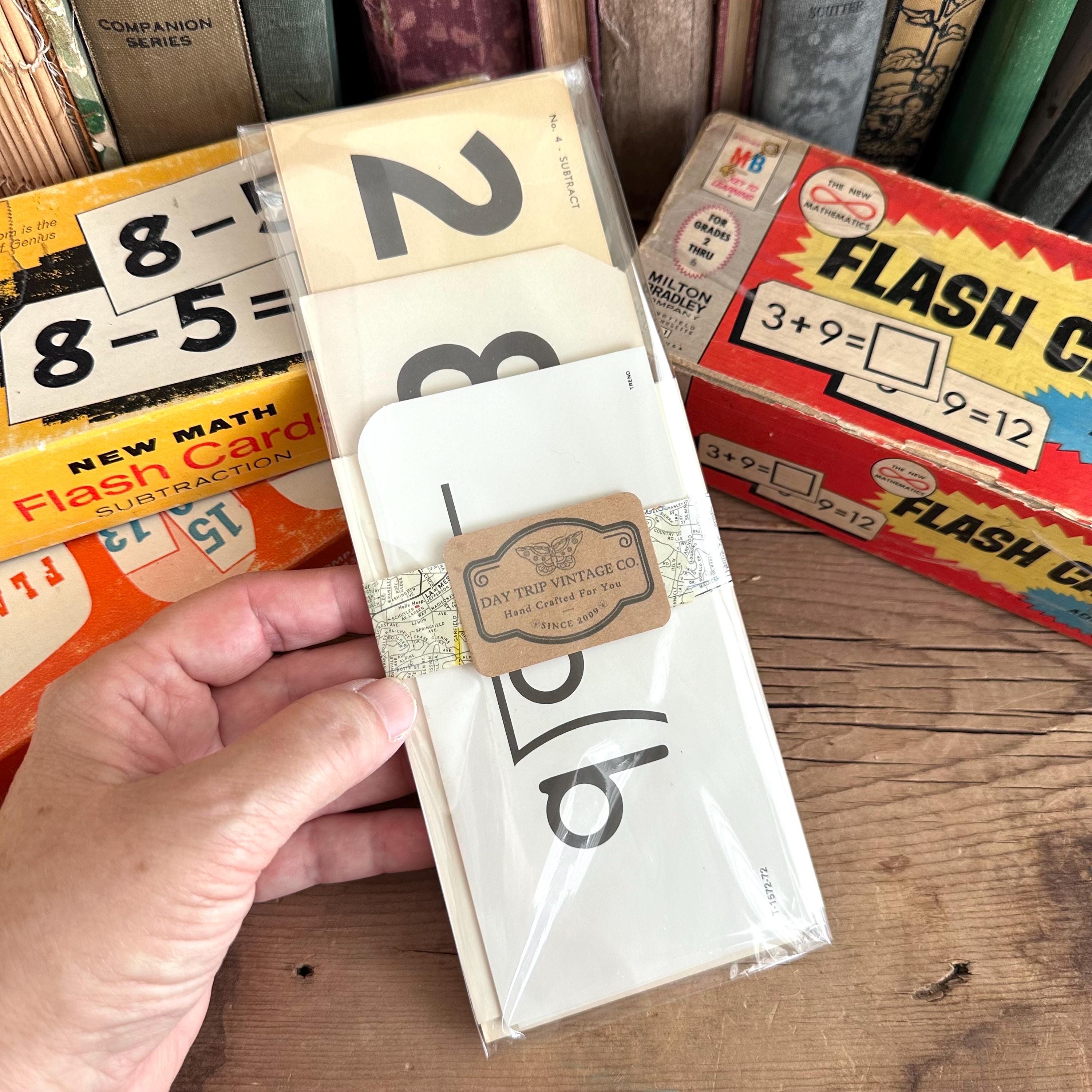 10 Pcs Vintage Mixed Flash Cards Set, Ideal Mathematical Math Cards ...