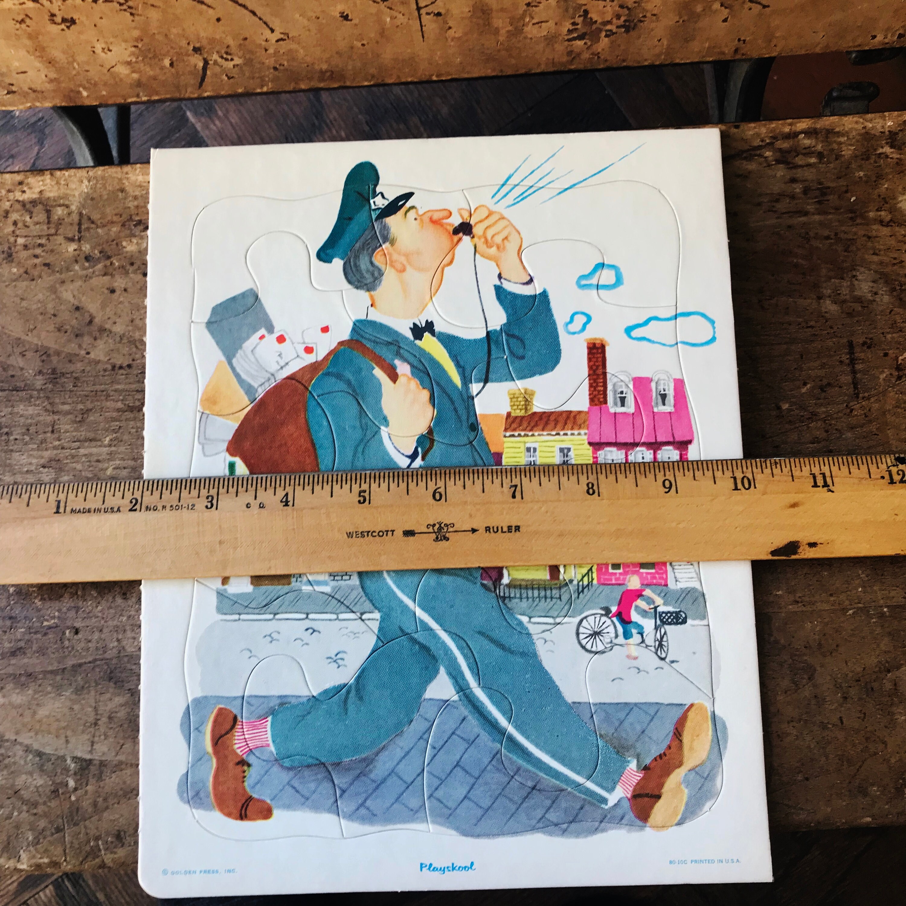 Set of 2, Vintage 1950's Playskool Tray Puzzles, Mailman and Policeman ...