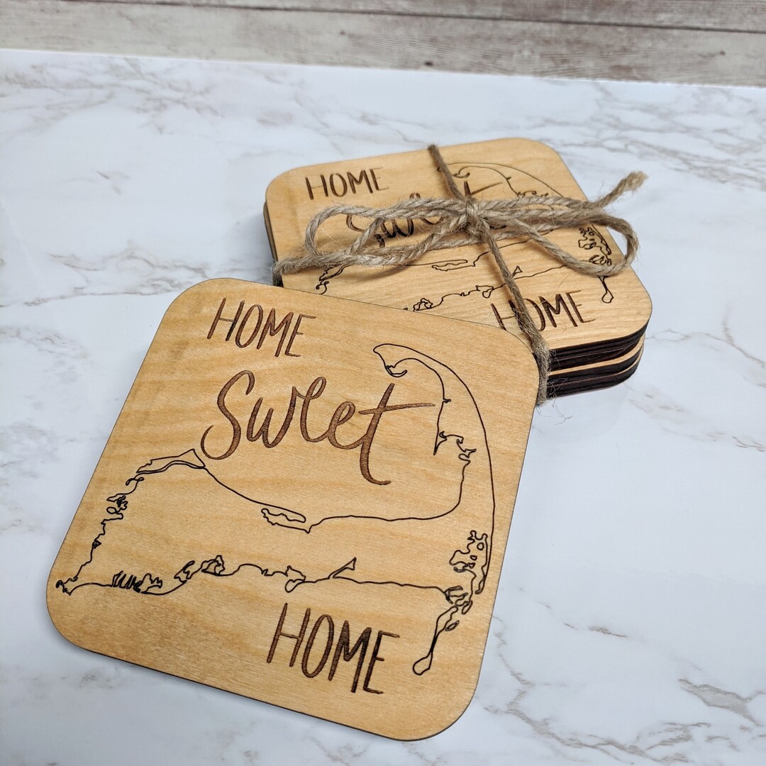 Laser Cut Cape Cod Coasters 4 Pack - Etsy