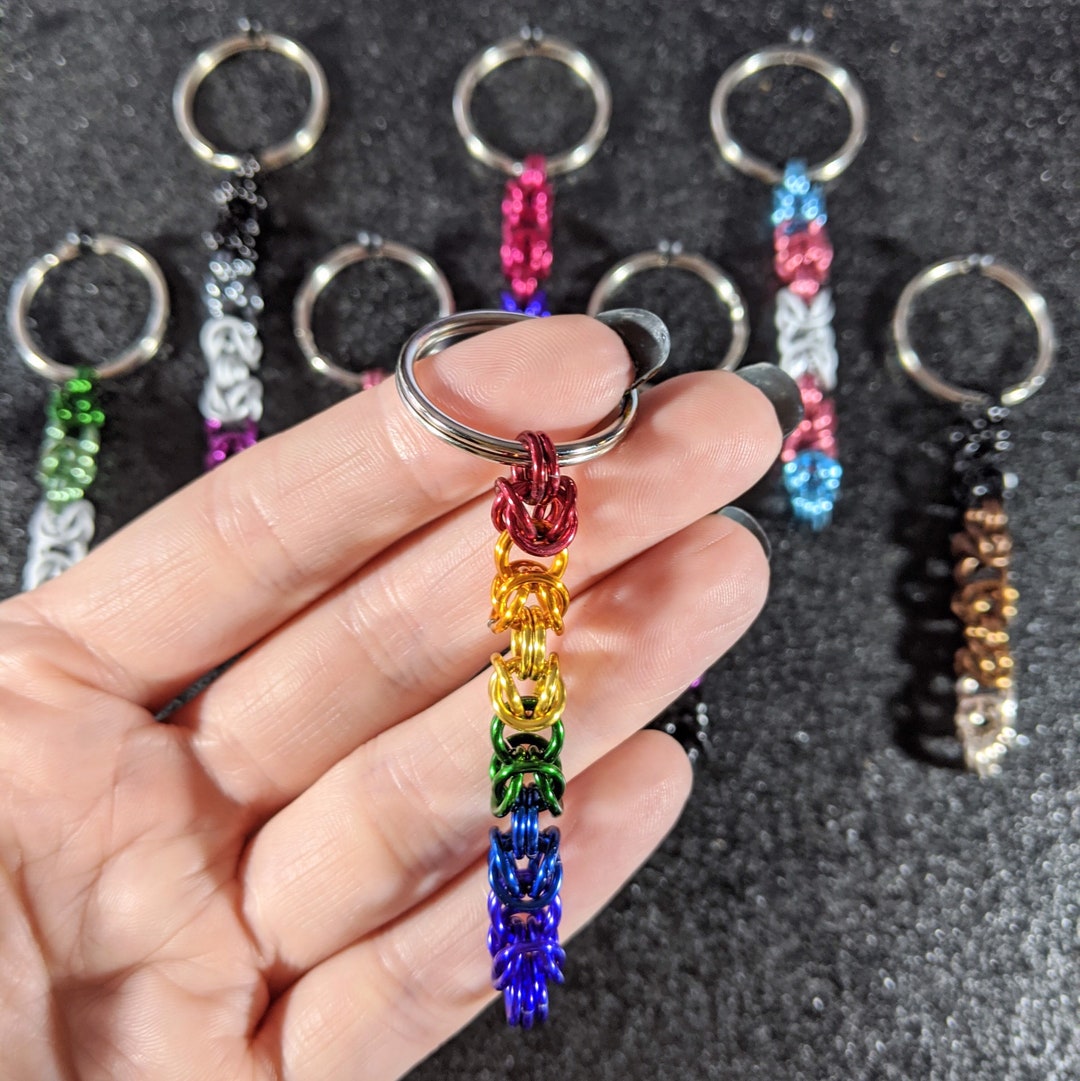 Pride Chainmail Keychain - Etsy
