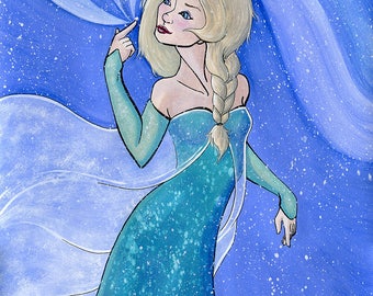 Elsa From Disney's Frozen 8x10 Art Print - Etsy