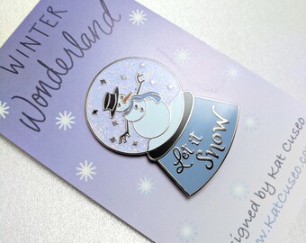 Winter Spell Hard Enamel Pin // Snow Christmas Holiday Lapel - Etsy