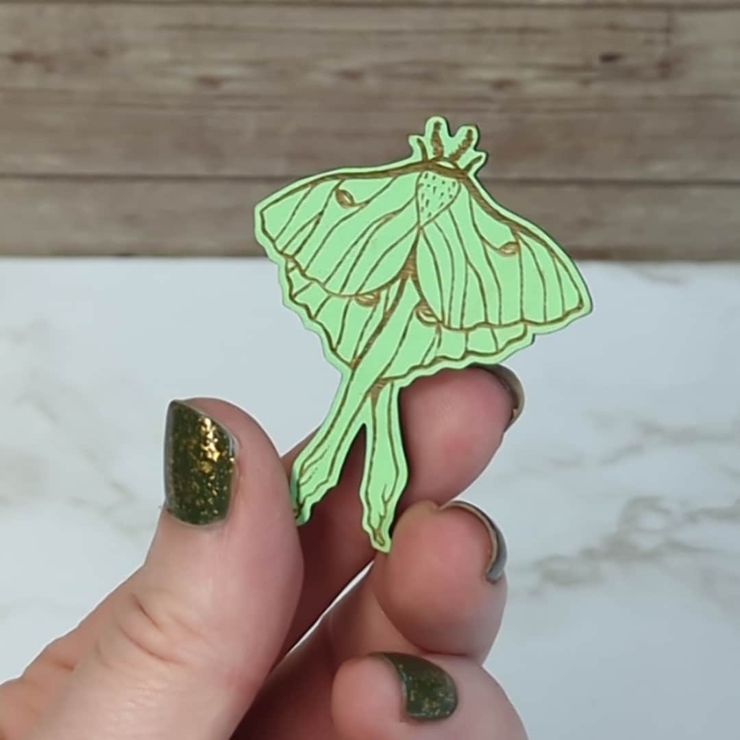Laser Cut Wooden Luna Moth Pin - Etsy