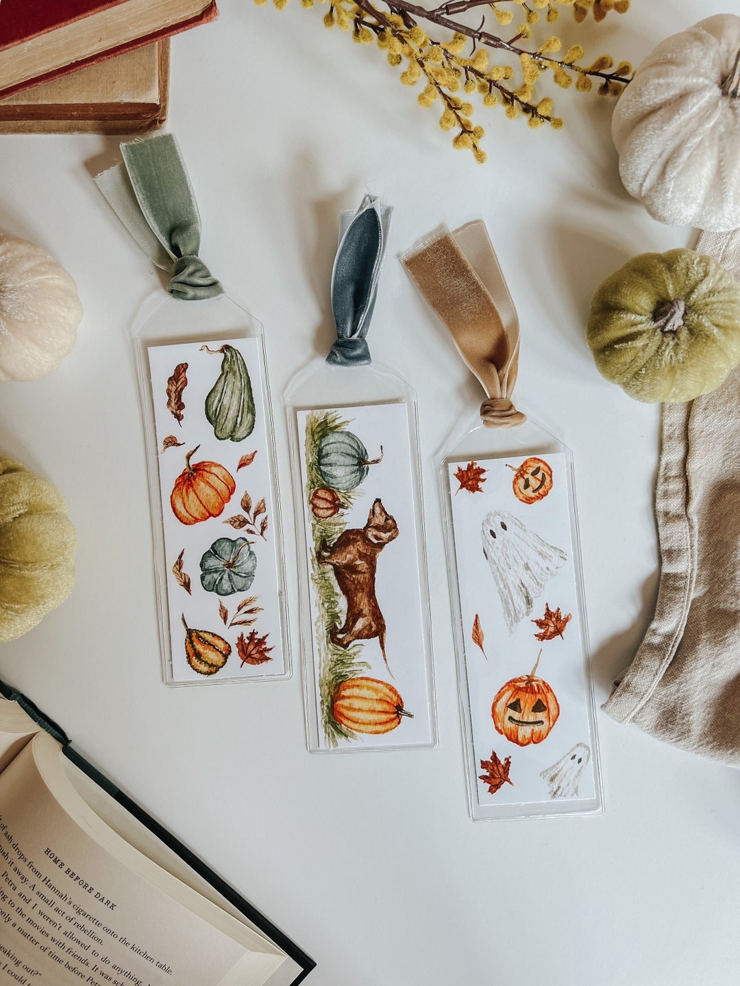 Festive Fall Bookmarks, Watercolor Bookmarks, Fall Bookmarks, Bookish ...