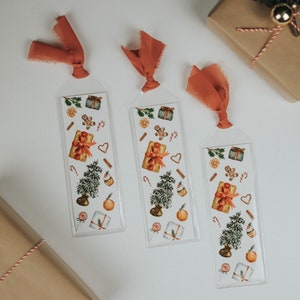 Winter Holiday Bookmarks, Watercolor Bookmarks, Pine Cone Bookmark ...