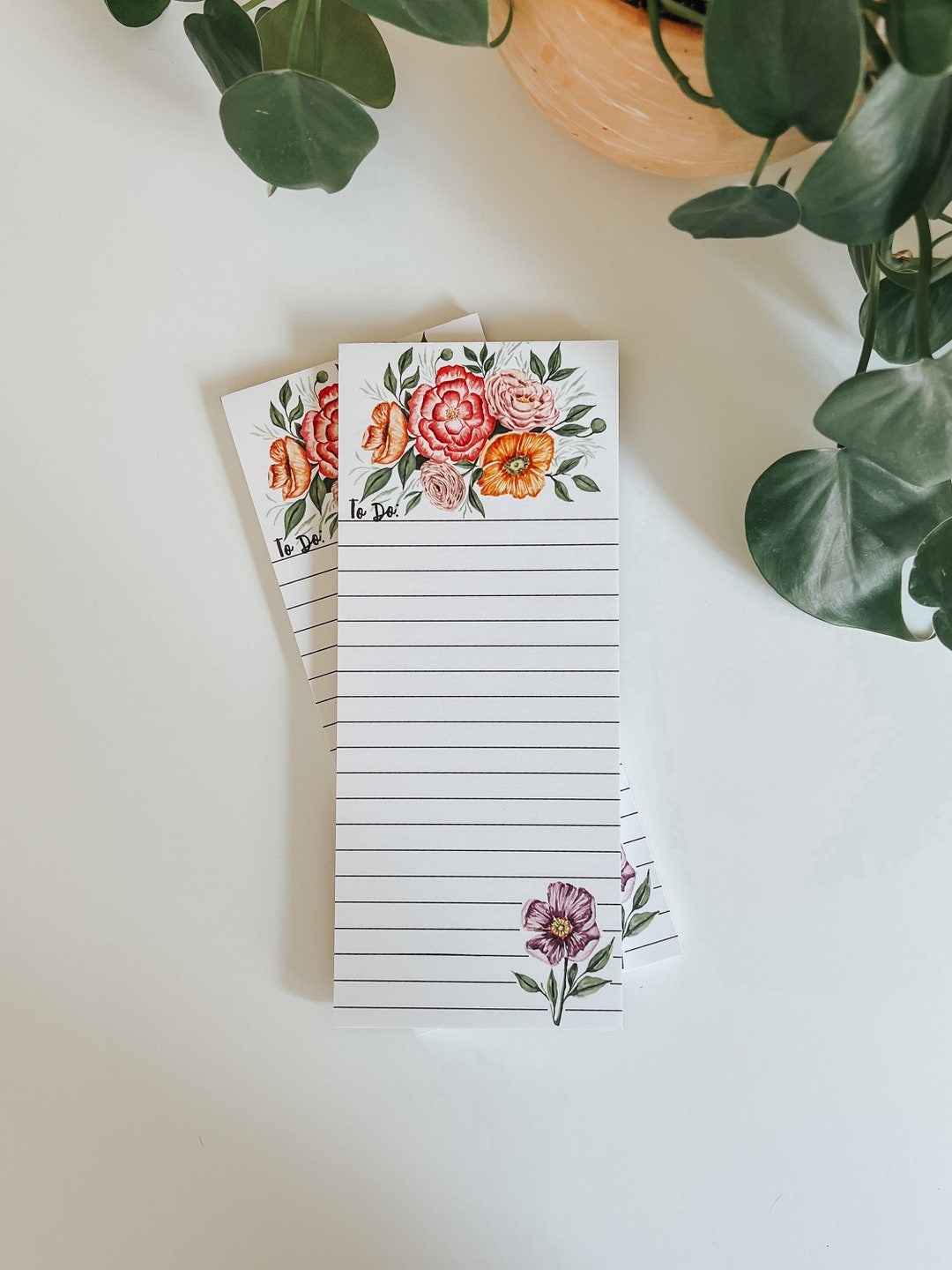 Colorful Bouquet Notepad, Floral Notepad, Watercolor Bouquet, Magnet ...