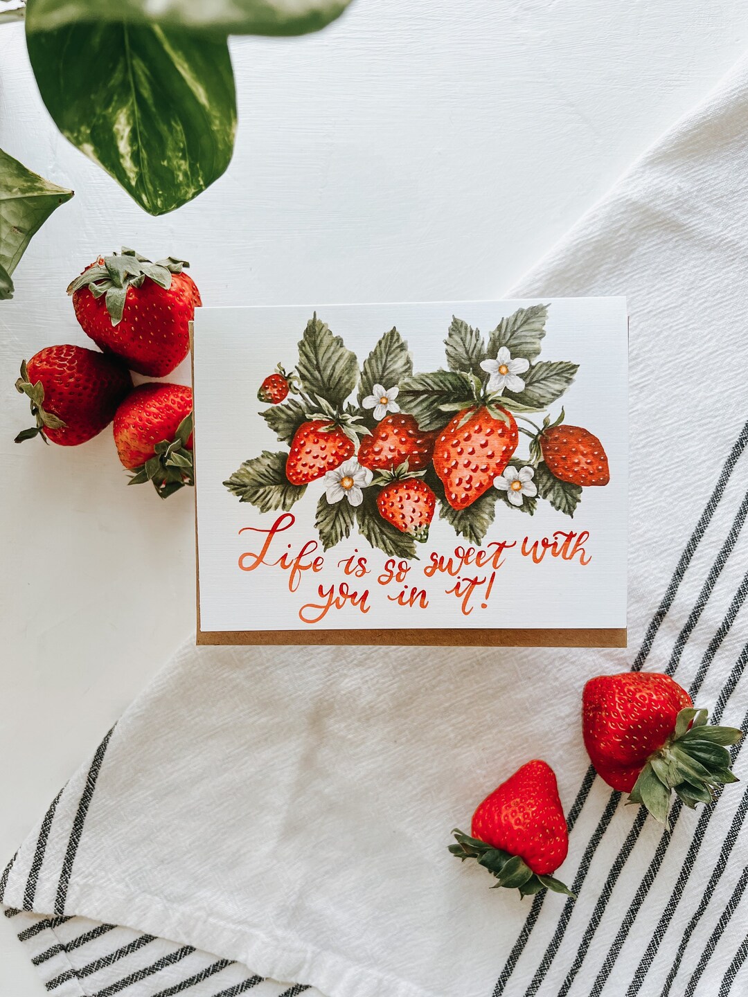 Life is Sweet With You Strawberry Greeting Card, Strawberry Greeting ...