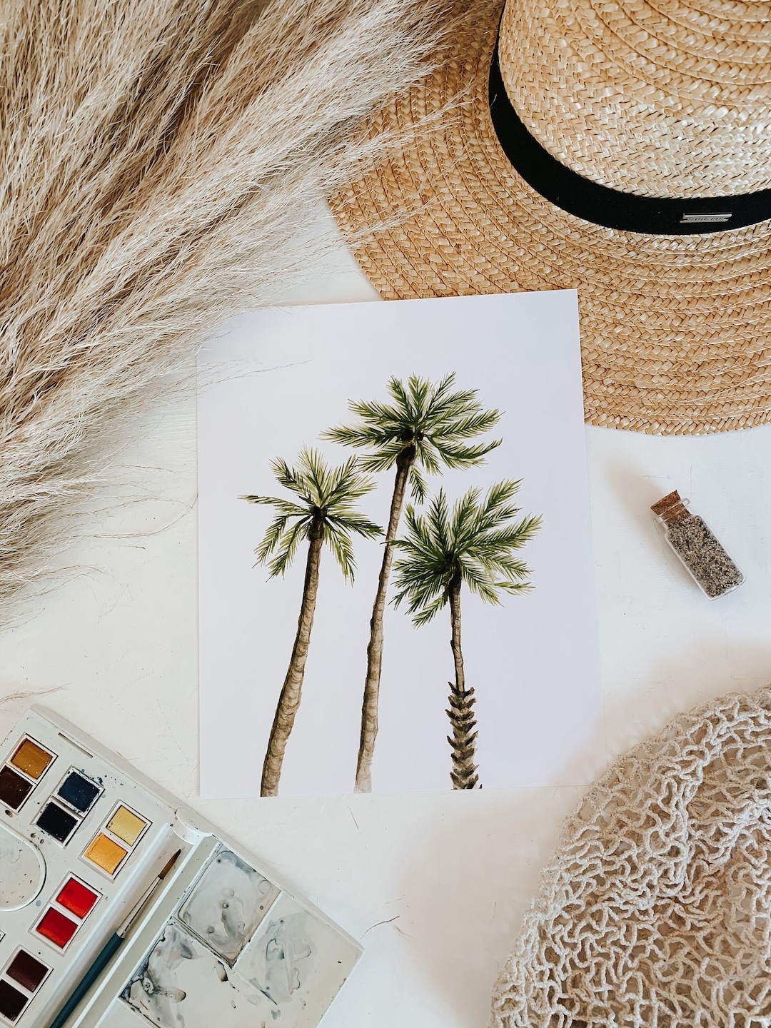 Breezy Palm Trees Print, Palm Tree Painting, Watercolor Print, Summer ...