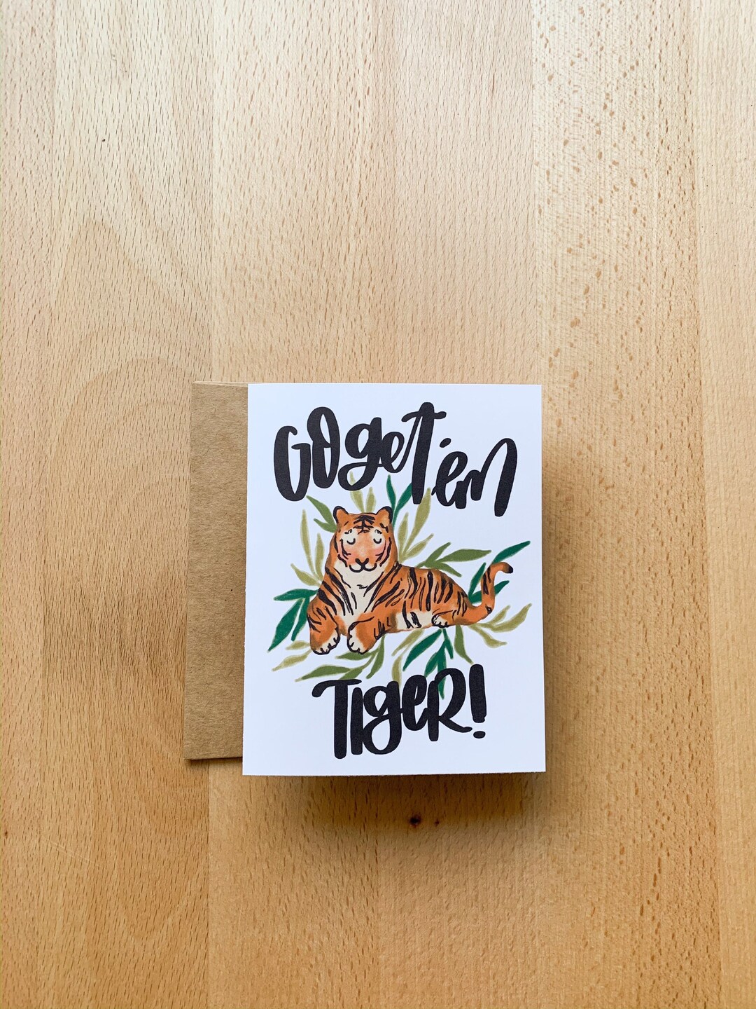 Go Get 'em Tiger Card, Encouragement Cards, Graduation Card, Paper ...