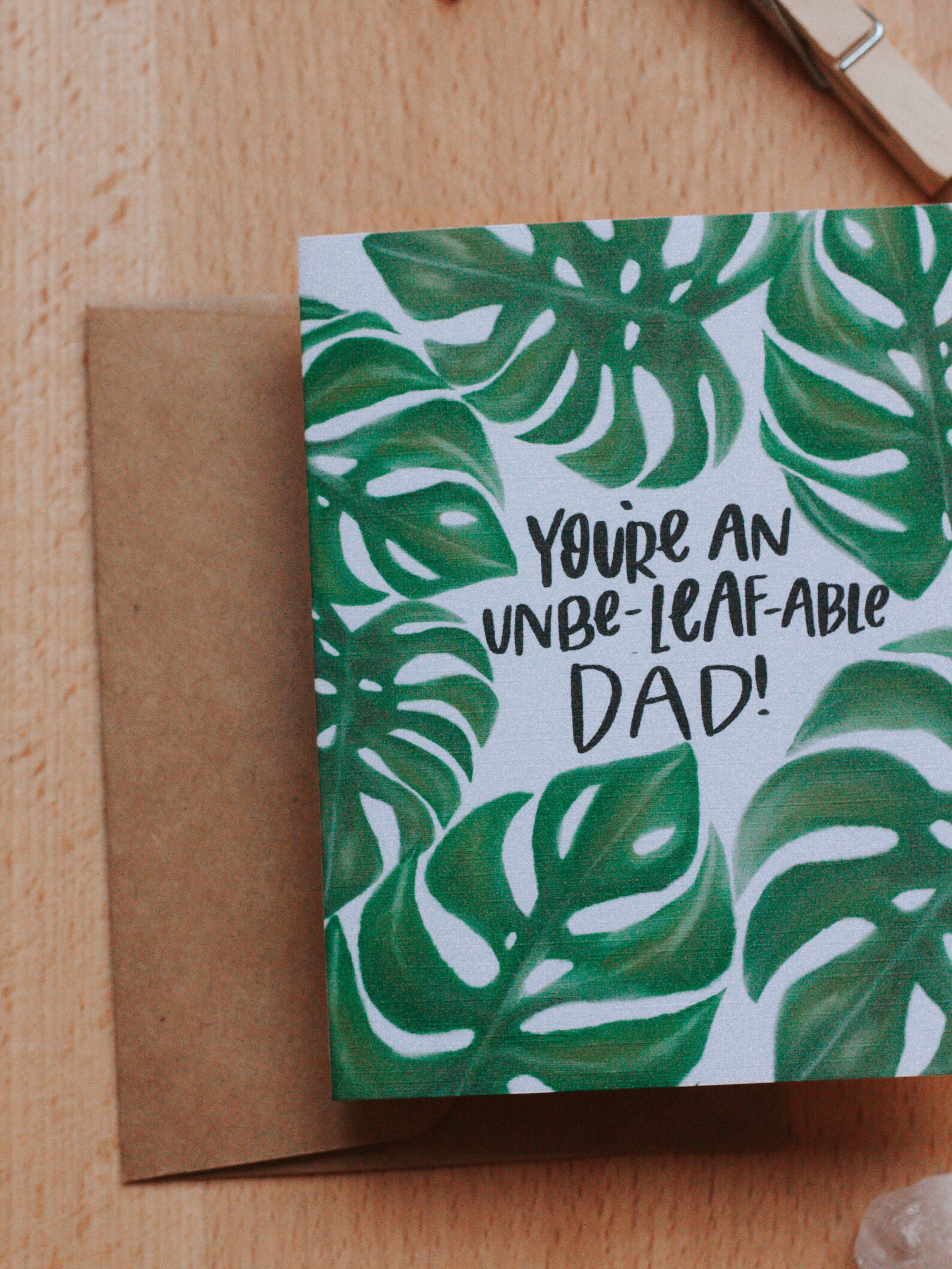 Unbe-leaf-able Dad Joke Card, Father's Day Greeting Card, Plant Father ...