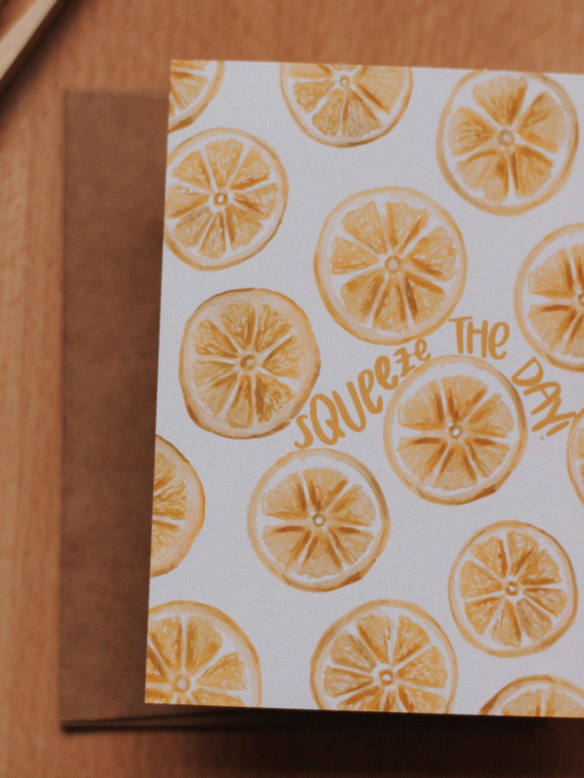 Squeeze the Day Lemon Card, Lemon Greeting Card, Lemon Watercolor ...