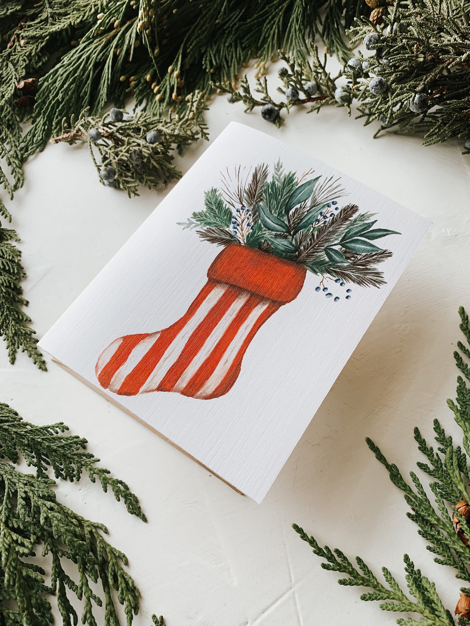 Christmas Stocking Card, Christmas Greeting Card, Holiday Card, Holiday ...